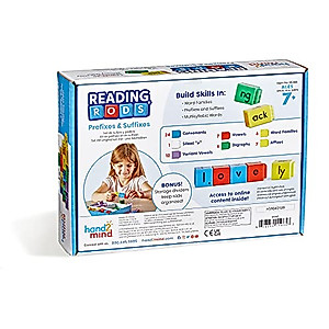 hand2mind Reading Rods Prefixes & Suffixes, Word Roots for Kids, Word Building Activities, Spelling Toys, Reading Tools for Kids, Phonemic Awareness and Phonics, Science of Reading Manipulatives