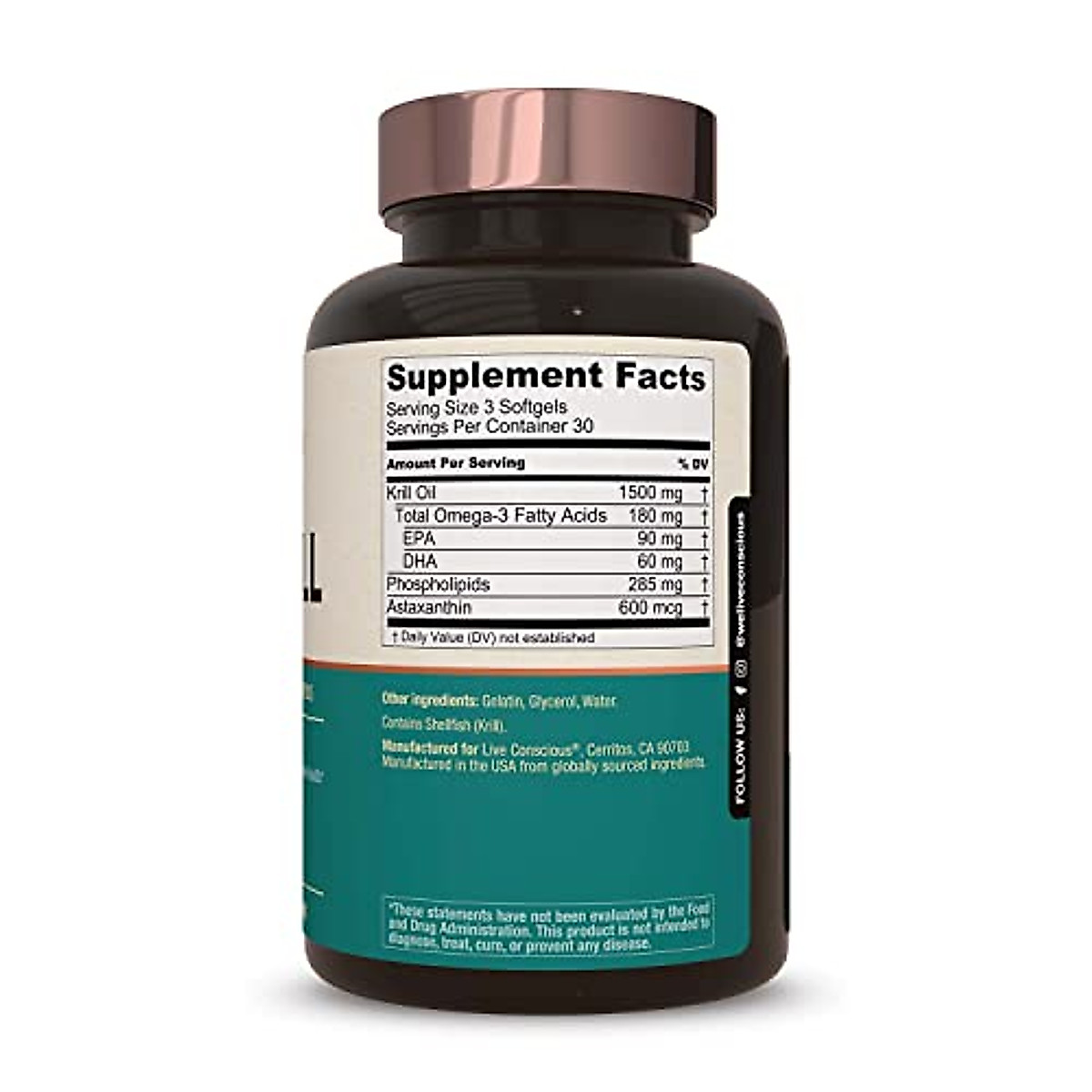 KrillWell Heart, Joint, and Cognitive Support | Certified Sustainable Krill Oil 2X More Effective Than Fish Oil - 30 Day Supply