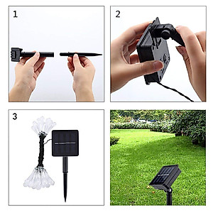 Sunny-home Solar String Lights Water Drop Garden Lights Waterproof Outdoor Lights with 20 Feet 30 LED 1 Pack (Multi-Color)