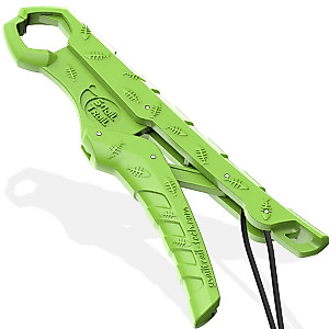 SNAIL TRAIL 7.5''/9'' Floating Fish Gripper, Fishing Grabber, Catfish Mouth Pliers, Caught Bass Holder, Digital Scale Hook Clamp, Saltwater Lip Grip Tool with Lanyard, Gifts for Men, Green