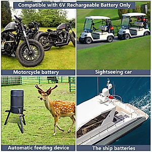 Solar Panel for Deer Feeder - 6V Solar Panel Waterproof Small Solar Battery Charger Maintainer with an Adjustable Bracket and Alligator Clip for 6 Volt Rechargeable Batteries