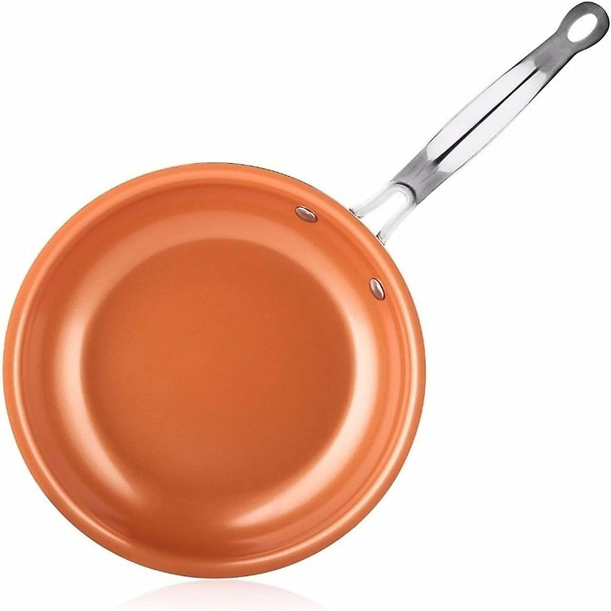 Nonstick Copper Frying Pan, Chef Skillet with Ceramic Coating, Oven Dishwasher Safe, Induction Skillet for All Stoves, PFOA Free,Brass,10 inch