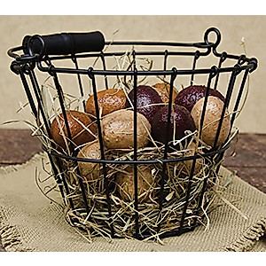CWI Gifts 6-Inch Wire Egg Basket, Small, Black