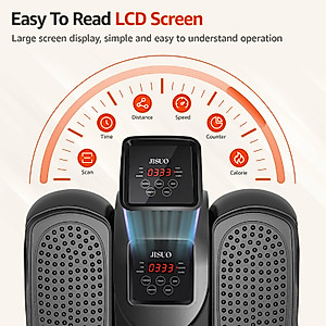 JISUO Under Desk Elliptical Machine, Ellipse Leg Exerciser for Seniors Fully Assembled, Portable & Quiet Electric Seated Pedal Exerciser with Remote Control & LCD Display Monitor