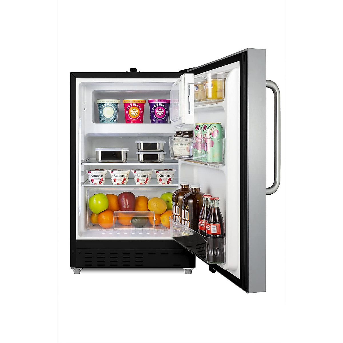 Summit Appliance ALRF49BCSS 20" Wide Built-in Refrigerator-Freezer, ADA Compliant, Adjustable Shelves, 2.68 cu.ft Capacity, Manual Defrost, Adjustable Thermostat, Stainless Steel Door