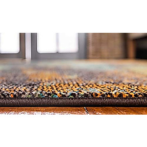 Unique Loom Jardin Collection Colorful, Vibrant, Abstract Watercolor Area Rug, 5' 1" x 8' Rectangle, Multi/Beige