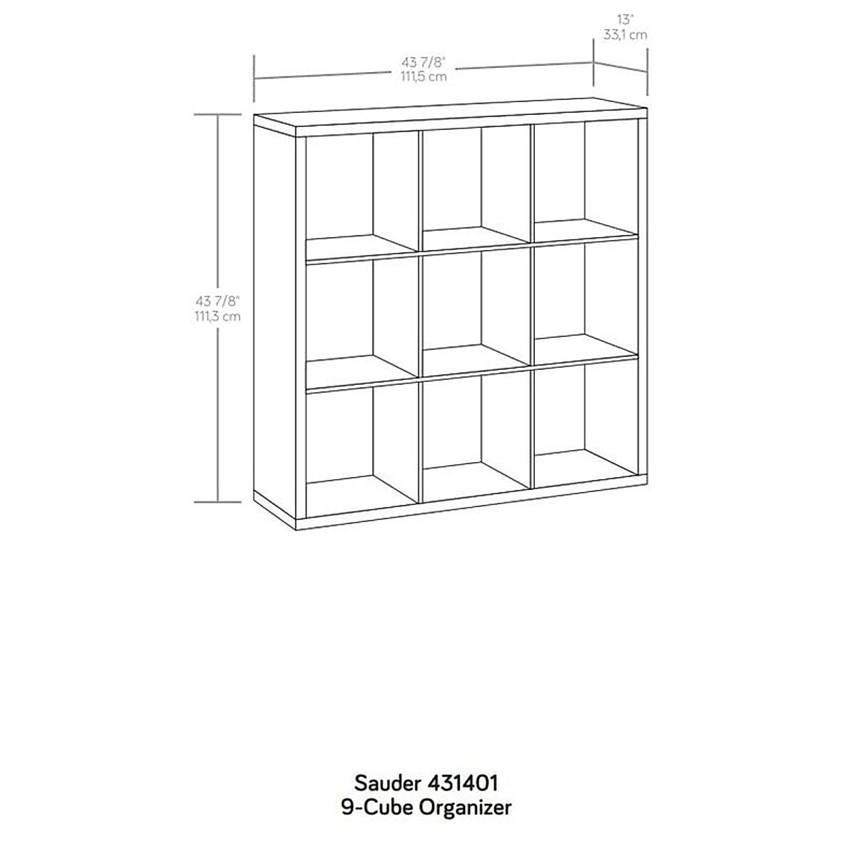 Sauder Miscellaneous Storage Engineered Wood 9-Cube Organizer in Rural Pine