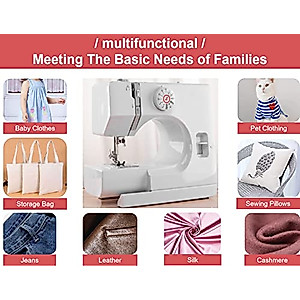 Buart Sewing Machine,Mini Sewing Machine for Beginners,Sewing Machines with Reverse Sewing and 12 Built-in Stitches,with Foot Pedal & 42PC Sewing Kit(White)