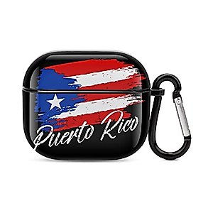 AXEDENRRT Vintage Puerto Rico Flag Case for AirPods 3 3rd Generation Personalized Print Design Hard PC Earphone Case, One Size (fgnbxcfg645m)