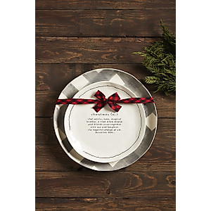 Mud Pie Buffalo Check and Christmas Definition Platter Set, small 10" dia | large 13" dia