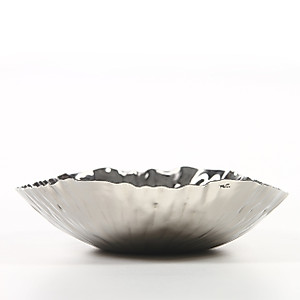 Hosley Elegance Redefined Silver Finish Decor Tray Bowl, 13.6 Inches Long Versatile and Chic Centerpiece for Serving, Floral Arrangements, and Stylish Home Decor
