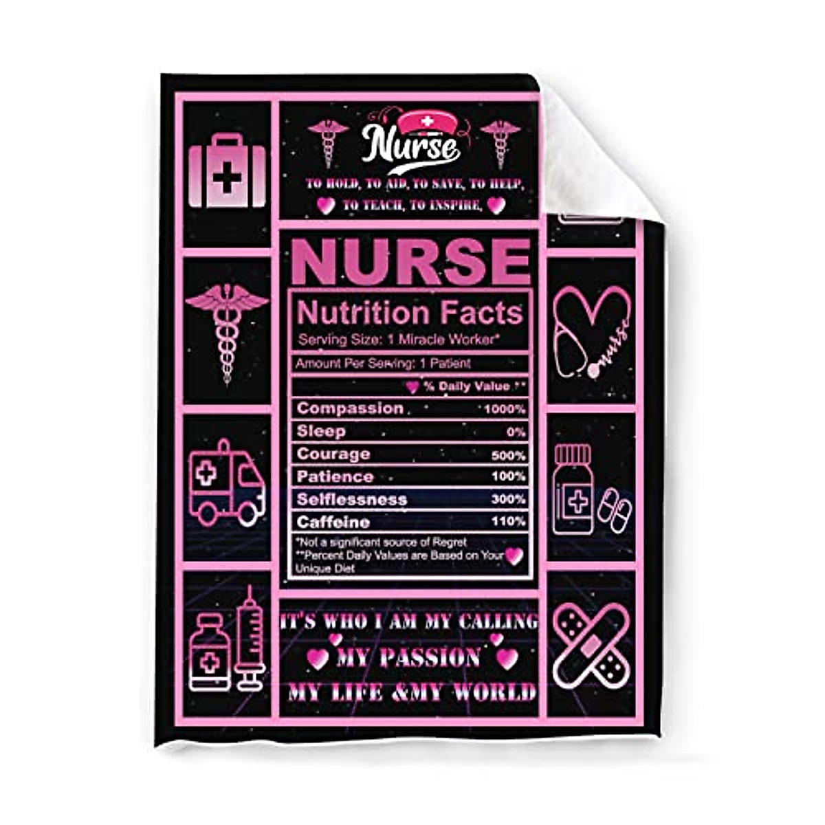 Nurse Blanket Gift for Women, Nurse Birthday Gift Lightweight Microfiber Throw Blanket for Living Room Couch Chair Bed Sofa Office 50x40i
