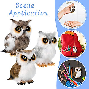 Skylety 6 Pieces Mini Owl Plush Toy 3.2 Inch Plush Animal Christmas Hanging Ornaments for Christmas Tree Woodland Gray White Stuffed Animal Toy Soft Owl Doll Plush Hanging Pendant Ornament