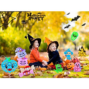 Roaqua Bulk 30 Packs Push Fidget Bubble Mini Pop Fidget for Teens and Kids,Small Birthday Halloween Party Favors Supplies and Classroom Student Prizes Gifts