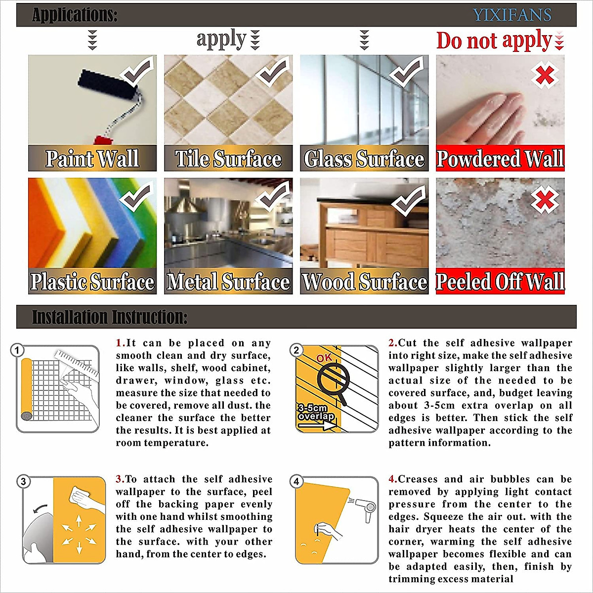 Yifasy Drawer Shelf Liner Honeycomb Self-Adhesive Furniture Lining Paper Sheet Removable Ins Style Wallpaper 118x18 Inch