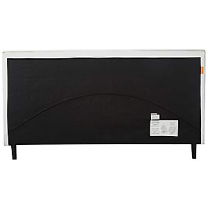 Modway Anya Upholstered White Platform Bed with Wood Slat Support in Queen