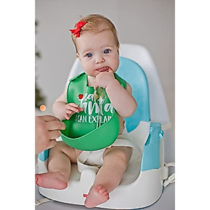 Little Holly Dear Santa Silicone Bib Set, Christmas Silicone Bibs with Food Catcher, Soft Adjustable Fit Toddler Bibs, Dishwasher Safe Baby Bibs, Feeding Accessory for New & Expecting Parents