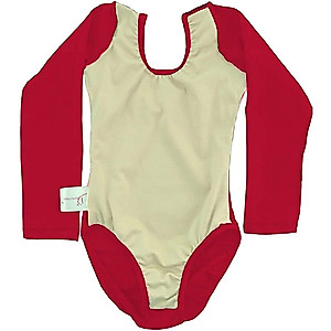 Dancina Toddler Leotard Long Sleeve Little Girls Team Basics First Gymnastics 4 Red