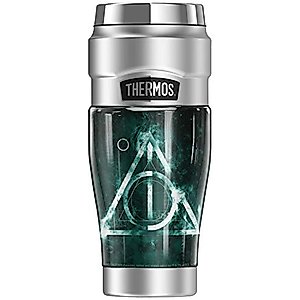 THERMOS Harry Potter Deathly Hallows Logo, STAINLESS KING Stainless Steel Travel Tumbler, Vacuum insulated & Double Wall, 16oz