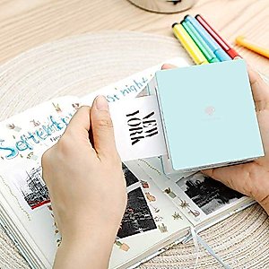 Phomemo M02 Pocket Printer- Mini Bluetooth Thermal Printer with 3 Rolls White Sticker Paper, Compatible with iOS + Android for Learning Assistance, Study Notes, Journal, Fun, Work