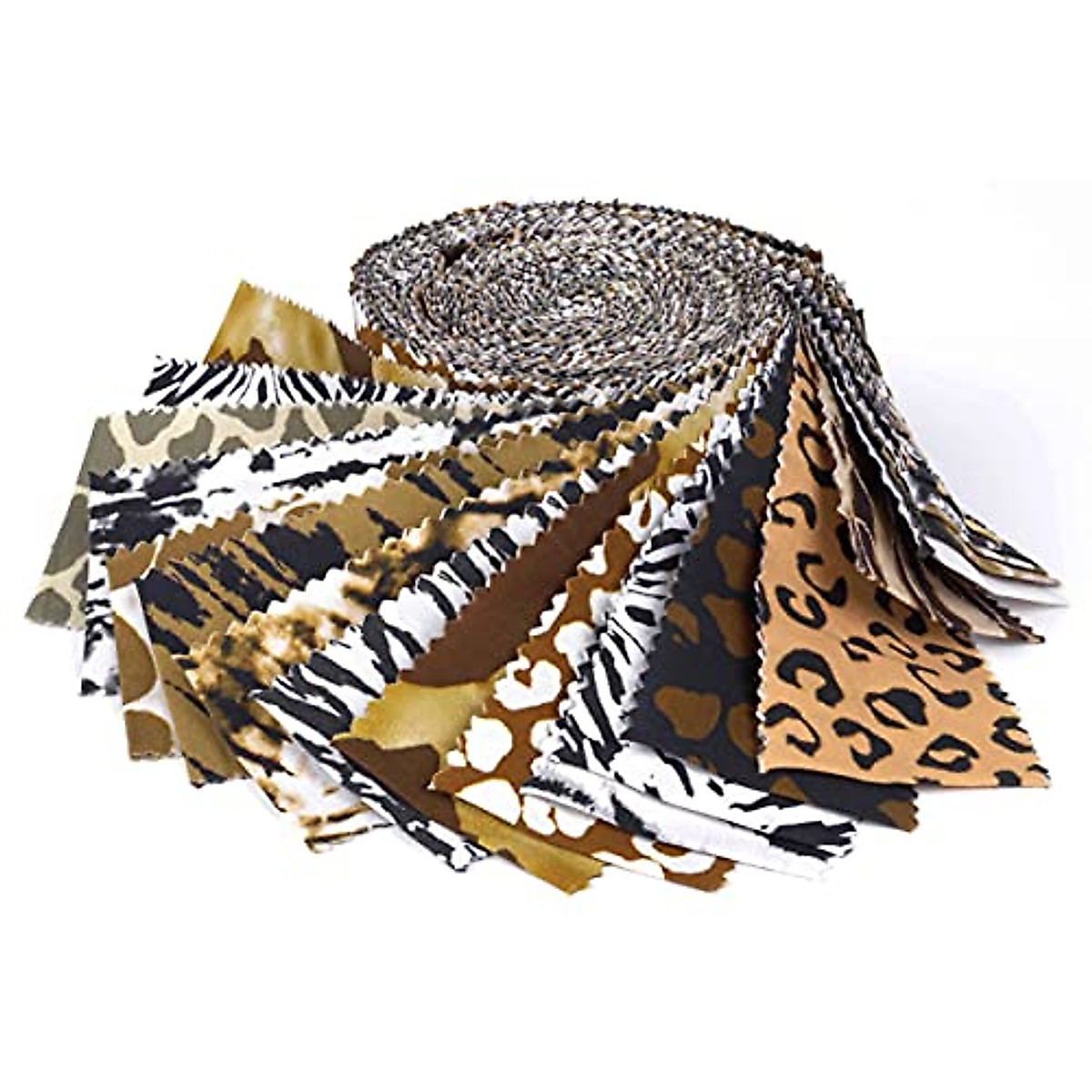 Soimoi 40Pcs Animals Print Cotton Precut Fabrics for Quilting Craft Strips 2.5x42inches Jelly Roll - Purple