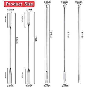 10 Pieces Stainless Steel Lab Spatula Micro Sampling Scoop Double Ended Mixing Spoon Laboratory Measuring Spoon for Powders Gel Cap Filler