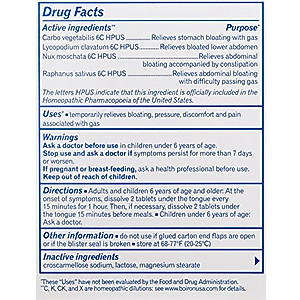 Boiron Gasalia, 3 Pack, (60 Tablets per Pack), Homeopathic Medicine for Gas Relief