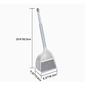 Qidiwin Mini Broom and Dustpan, Home Kitchen Sweeping for Kids(White+Gray)