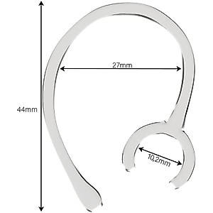 Ear Hooks for Wireless Headset 10mm Large Clamp Holder Clips, Replacement Ear Loops Earpiece Accessories, Clear, 4 Pack