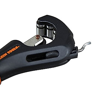 Klein Tools 88904 Professional Tube Cutter, 4-Roller Tracking System, Accurate Cutting for HVAC, Reaming Tool, Includes Extra Cutting Wheel