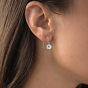 14K White Gold Diamond Cut 8mm Ball FishHook Earring