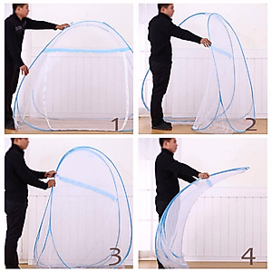 Anntool Pop-Up Mosquito Net, Portable Bed Canopy Folding Mosquito Net, Fine Mesh Net for Bed with Bottom for Baby Toddlers Kids Adult, Camping Tent for Travel, One Door, L 39 x W 75 x H 43 inches