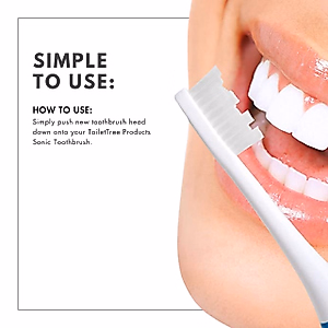 ToiletTree Products Poseidon Replacement Brush Heads for Poseidon Rechargeable Sonic Toothbrush, 2 Pack