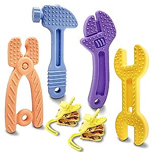 Teething Toys for Babies 0-6 Months 6-12 Months, Baby Teething Toys, Silicone Baby Teether Toys, Baby Chew Toys, Molar Teether, Hammer Wrench Spanner Pliers Shape Teething Toys for Boys Girls