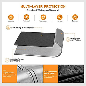 Vickay Patio Furniture Set Cover Waterproof Outdoor Table and Chair Set Covers Heavy Duty Outdoor Furniture Cover 95 x 64 x 39 inch