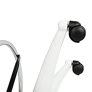 EMMA + OLIVER Gray Mid-Back Mesh Drafting Chair with White Frame and Flip-Up Arms