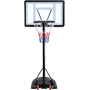 Yaheetech Portable Basketball Hoop Backboard System Removeable Adjustable Basketball Hoop & Goals Outdoor/Indoor 7.2-9.2ft Adjustable Height Basketball Set for Youth