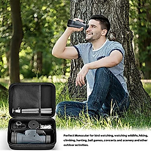 Monocular Telescope Case Compatible with Gosky 12x55/ Pankoo 12X50, 40X60, 16X52/ Titan 12x55/ Viajero 12x50/ Wingspan Optics High Definition Monocular Telescope and Quick Smartphone Holder & Tripod