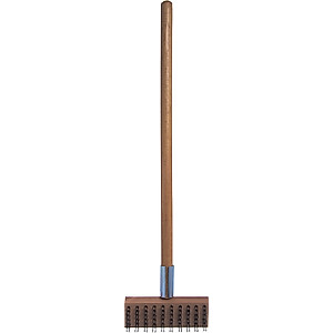 Carlisle FoodService Products 36372500 Oven and Grill Brush with Scraper, Flat Wire Stainless Steel Bristles, 8" Length x 2-5/8" Width Block, 1-1/4" Bristle Trim, 30" Overall Length