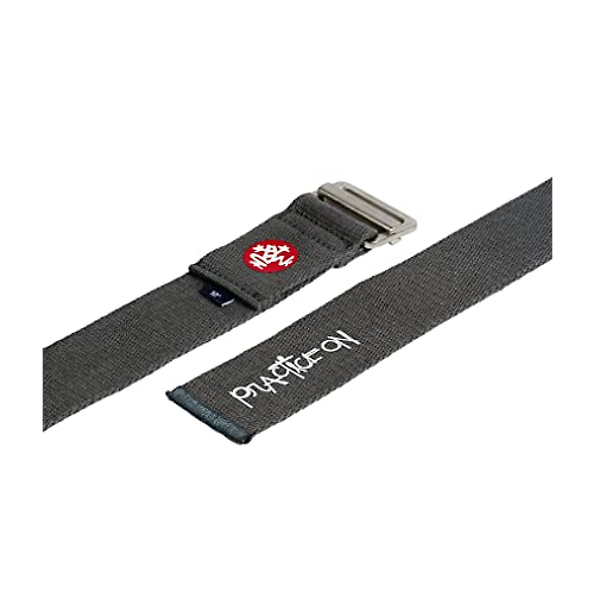 Manduka Align Yoga Strap - Lightweight Cotton, Secure, Slip Free Support, Thunder Grey, 1.75 Inch Wide, 8 Feet (244cm)