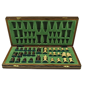 Brown Senator Wooden Chess Set - Weighted Chessmen 16 x 16