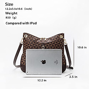 anck Crossbody Bags for Women Luxurious Leather Women's Shoulder Purse- Zipper Pocket Small Crossbody Bags for Women Purses Fashion Leather Lightweight Handbags Shoulder Bag (Brown)