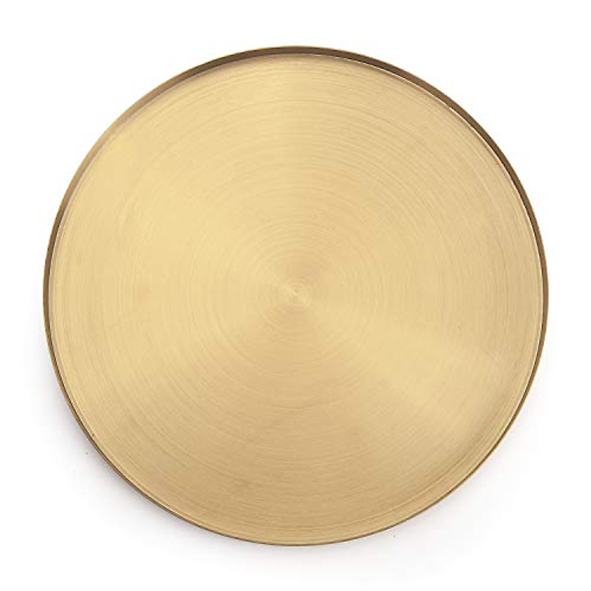IVAILEX Gold Stainless Steel Round Jewelry and Make up Organiser/Candle Plate Decorative Tray (12.6 inches)