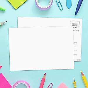 Sweetzer & Orange Blank Postcards for Mailing. 60 White 4x6 Blank Post Cards, Blank Mailable Postcards Set. Make Your Own Printable Postcards. 300gsm Postcard Paper Cardstock, Bulk Post Card Pack.