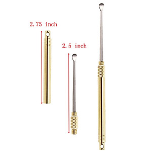 ONLYKXY Ear Wax Removal Tool,Folding Type Titanium Alloy Ear-Pick Cleaner Portable Ear Wax Removal Tools Ear Spoon Attached A Key Ring