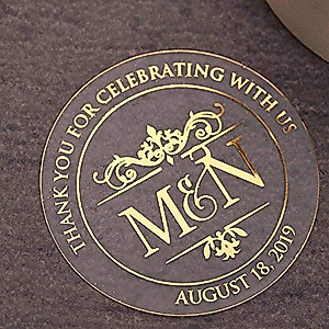 Gold Wedding Stickers, Semi Transparent Labels, Rose Gold Favor Stickers, Personalized Stickers, Foil Envelope Seals, Wedding Labels