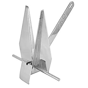 Boat Anchor Qiilu 2kg Boat Anchor for Boats 17 to 22 Feet Stainless Steel Marine Hardware Parts Accessories
