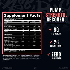 RYSE Signature Series Pump Daddy V2 | Official Noel Deyzel Non Stim Pre Workout | with Citrulline, Beta Alanine, Creatine | 40 Servings (Freedom Rocks)