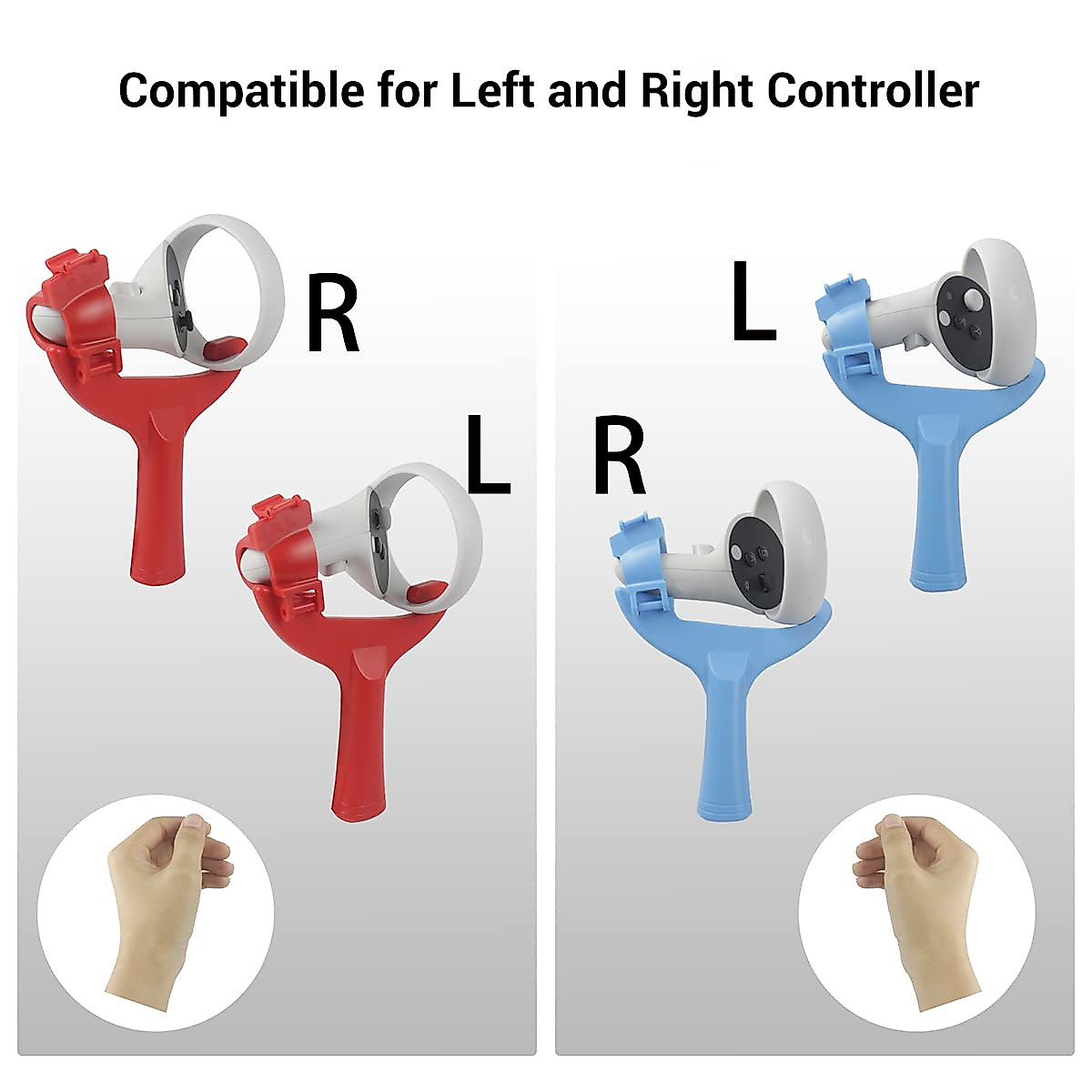 CNBEYOUNG Table Tennis Paddle Grip Handle Compatible with Quest 2 Touch Controllers, Professional Quest 2 Accessories for Better Experience to Play Eleven Table Tennis VR Game(Pair)