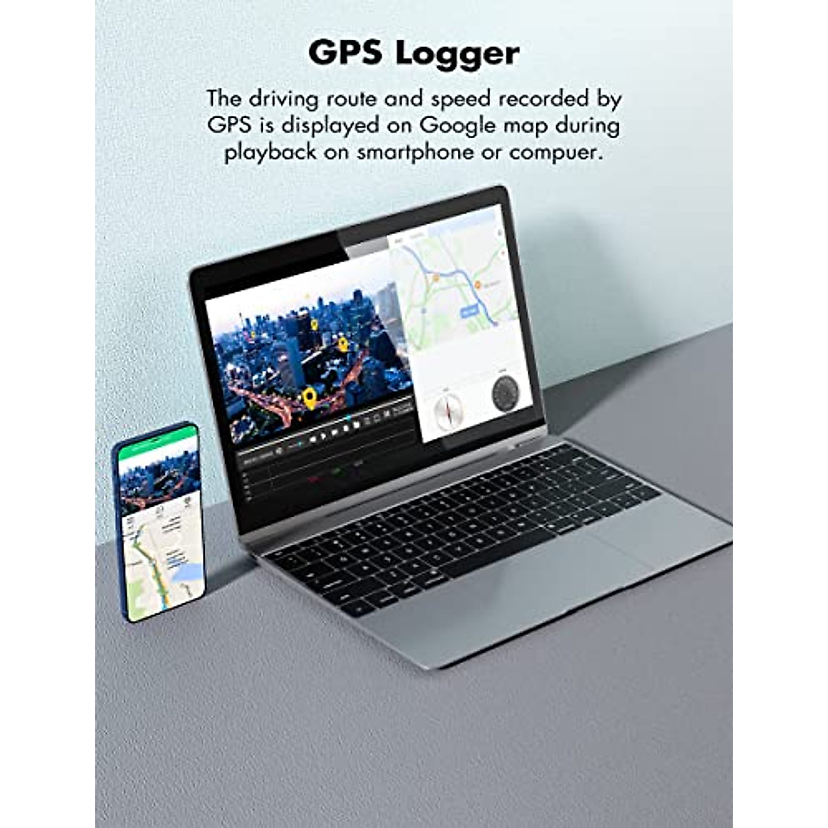 Heaboli 4K Dual Dash Cam Front and Rear, Wi-Fi GPS, Dash Camera for Cars with 3 Inches IPS Touch Screen, Car Camera Driving Recorder with Night Vision, Parking Mode